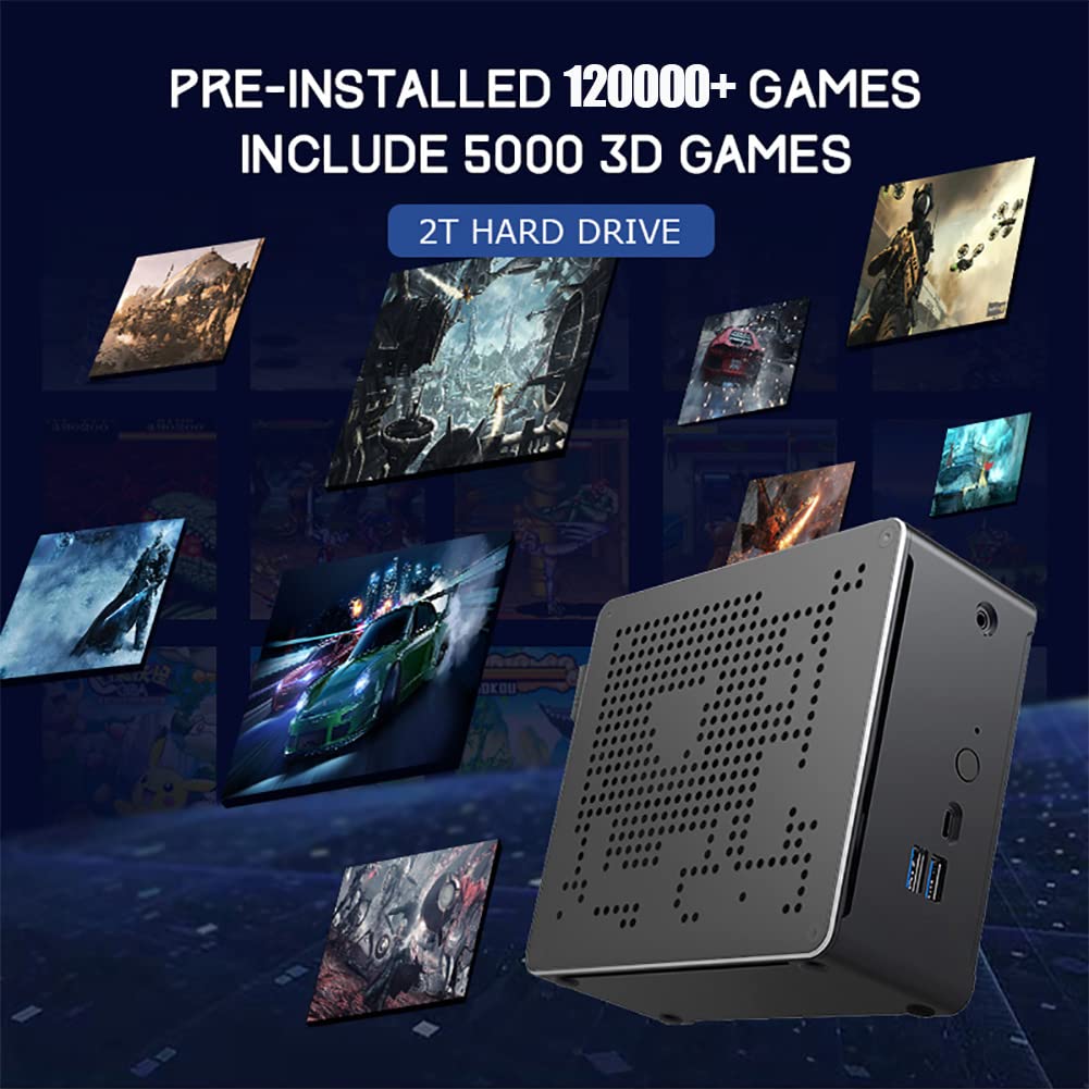 Kinhank Super Console X PC Box Retro Video Game Console, Built-in 120000+ Games, Win 10 & Batocera 33 in 1, 4K Dual Screen Output, 2.4+5G,1000M LAN, BT 4.1