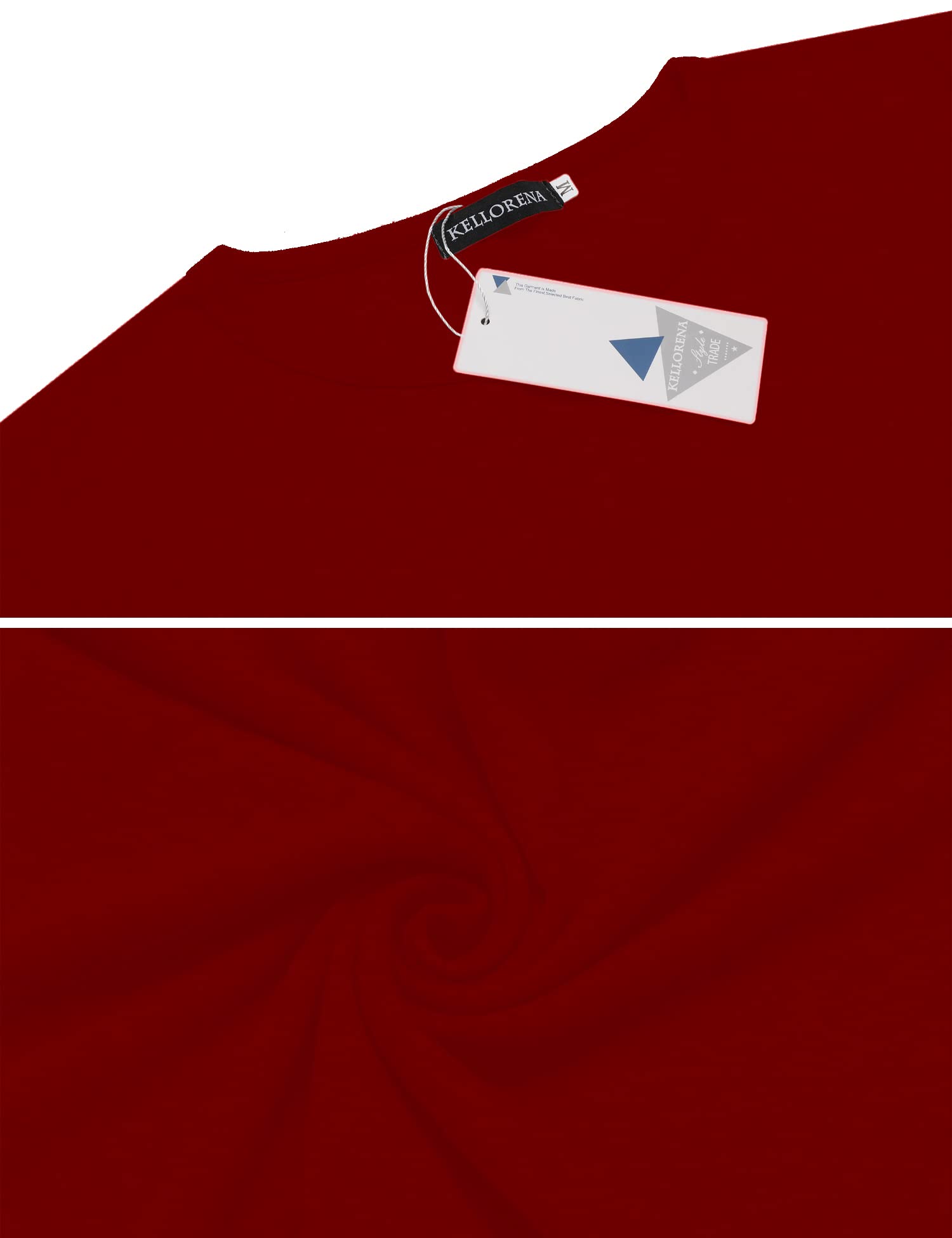 KELLORENA Men's Muscle T-Shirt Stretch Breathable Long Sleeve Casual Hipster Tops Gym Workout Athletic Slim Fit Cotton Tee Red