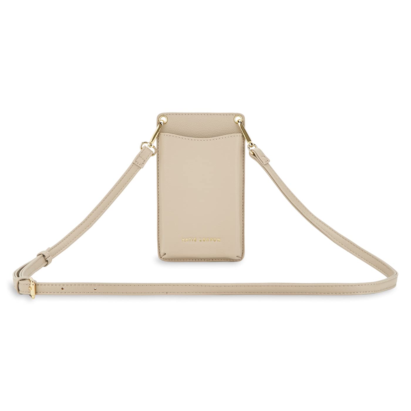 KATIE LOXTON Bea Small Womens Vegan Leather Adjustable Strap Crossbody Card Cell Phone Holder Bag Taupe