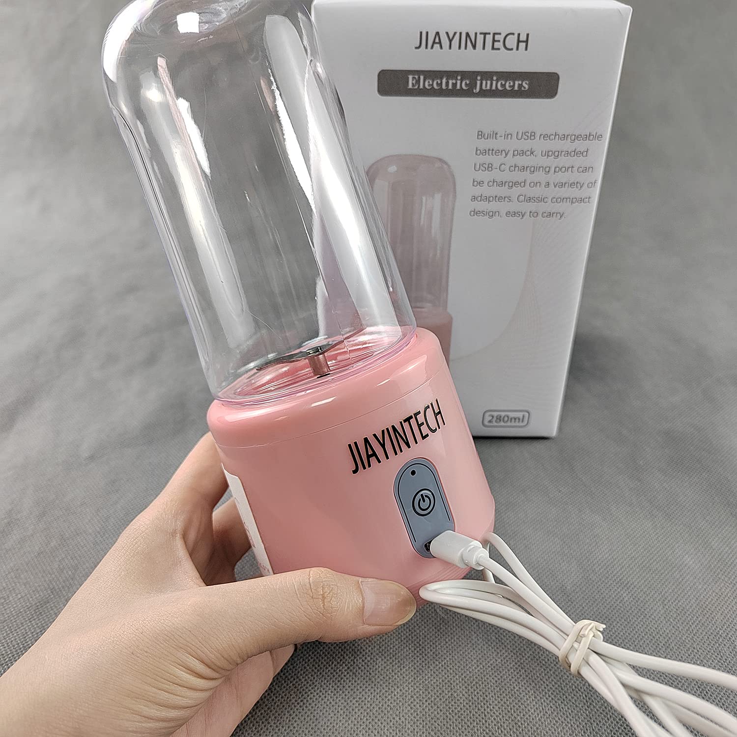 JIAYINTECH-Electric juicers,Portable Blender, Small Portable Juicer Machines, USB Electric Safety Juicer Cup,Fruit Juice Mixer