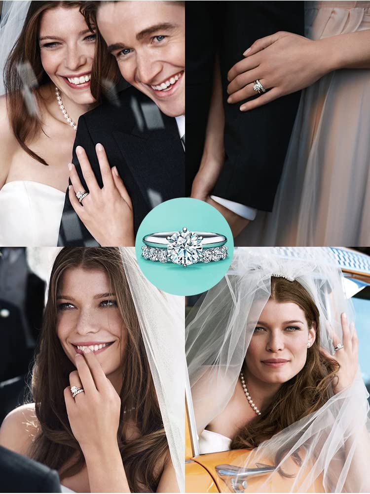 IROAIC Moissanite Rings for Women Engagement Wedding Ring 925 Silver Rings Stackable Bands for Women (Size 5)