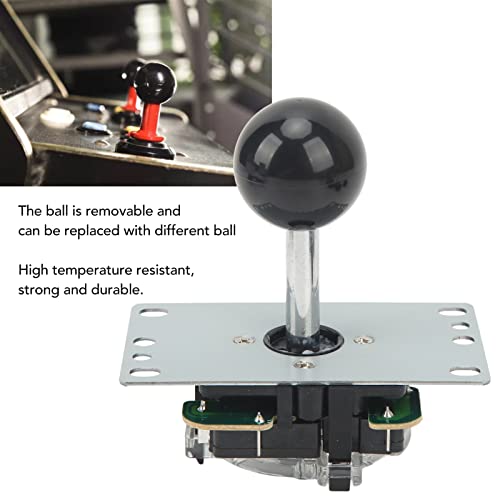 Jeanoko Arcade Controller Kit, Metal ABS Dustproof Washers High Temperature Resistance USB Cable DIY Joystick Removable Ball for Computer Game(Black)