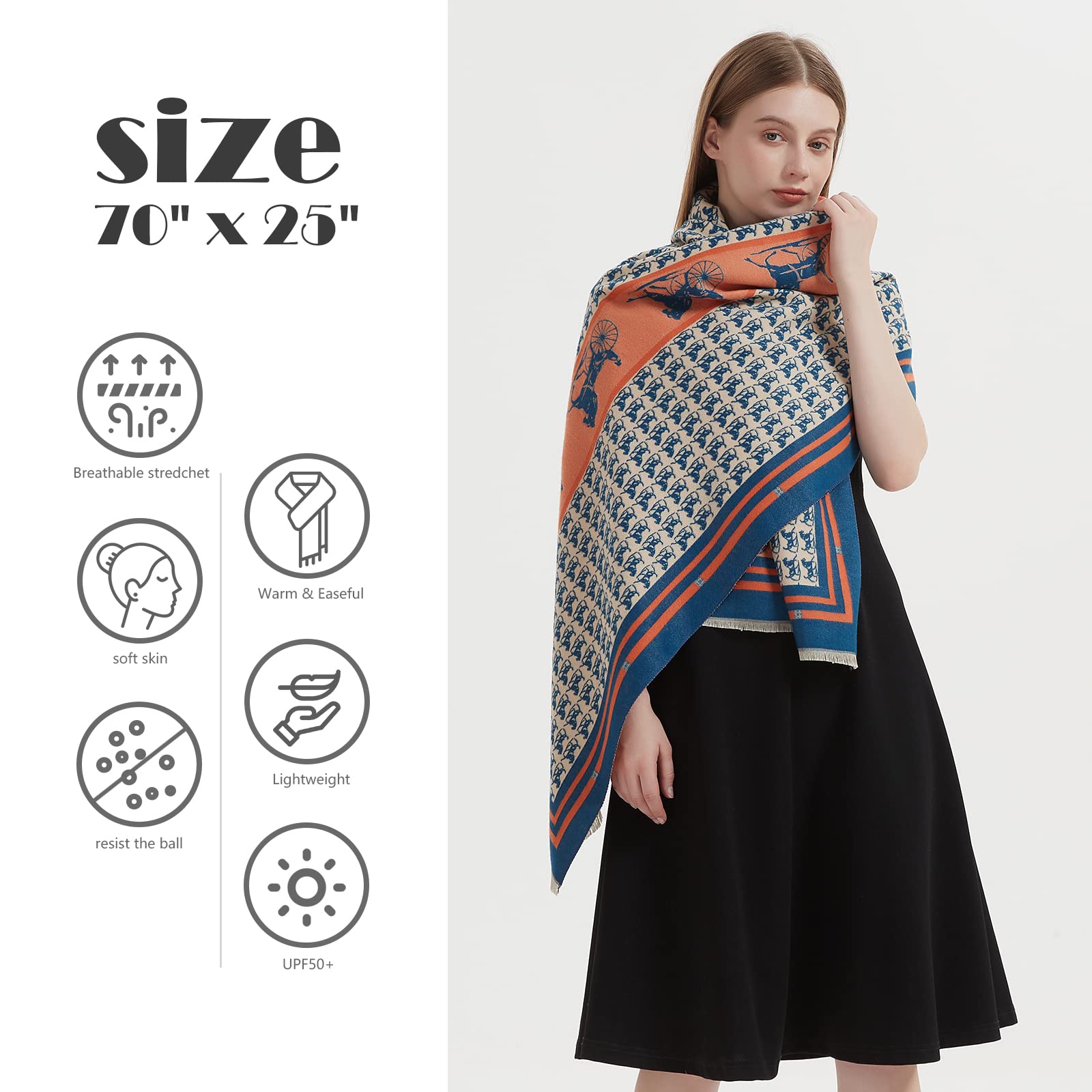 LIFWARM Scarfs for Women Shawls and Wraps for Evening Dresses Pashmina Scarves Blanket Cardigan Cape