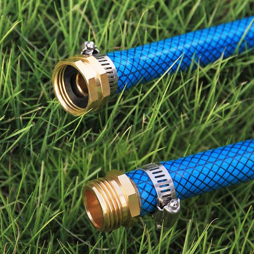 Lifynste Garden Hose Repair Connector with Clamps, Male and Female Garden Hose Fitting, 3 Set