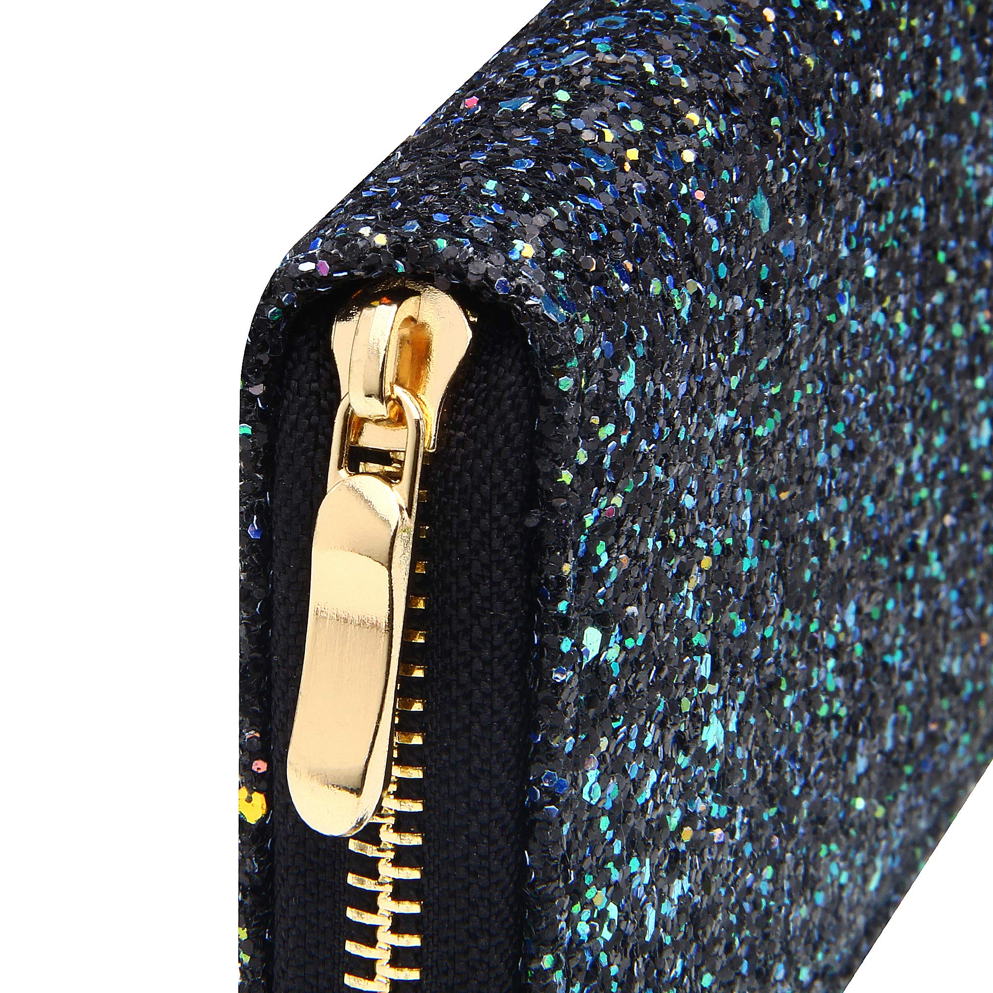 KUKOO Glitter Wallet for Women Shiny Long Phone Clutch Purse Ladies Card Holder