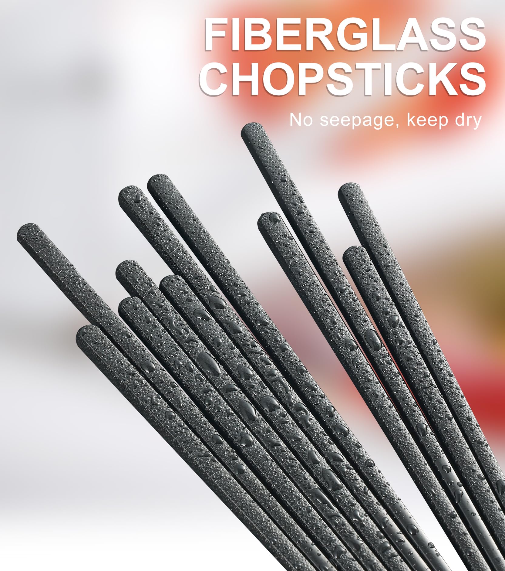 LOROTOCO 50 Pairs Chopsticks | Reusable | Dishwasher Safe | Bulk | Fiberglass | Adults | | Commercial - (9.45in)