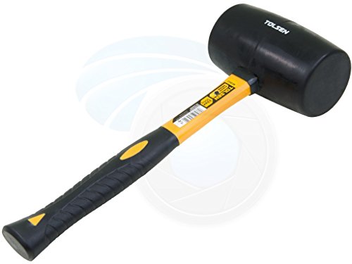 Large Rubber Mallet 32oz 900g Hammer Fiberglass Rubberized Handle Grip