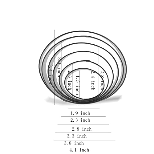 Keewah Oval Cookie Cutter Set, 6 Piece, From 4.1β to 1.9β, Stainless Steel