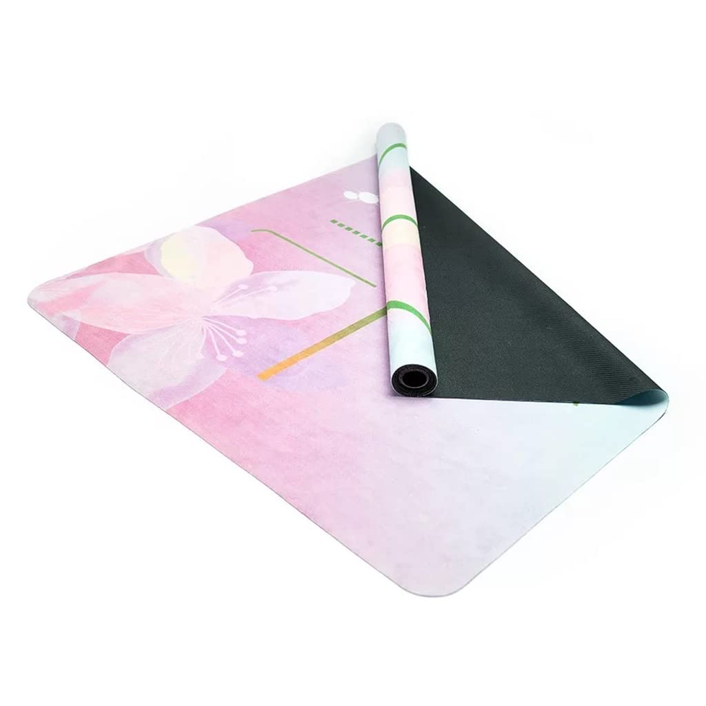 KJHD 183CM*68CM*4MM Natural Rubber Environmental Protection Suede Fabric Comfortable Exercise Mat Fitness Yoga Mat (Color : C, Size : 183 * 68cm)