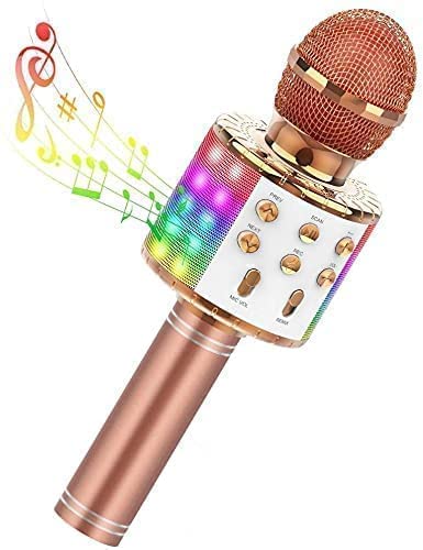 Karaoke Microphone for Kids, Wireless Bluetooth Portable Handheld Karaoke, Adults Speaker Machine Loud, for Home Party Outdoor KTV