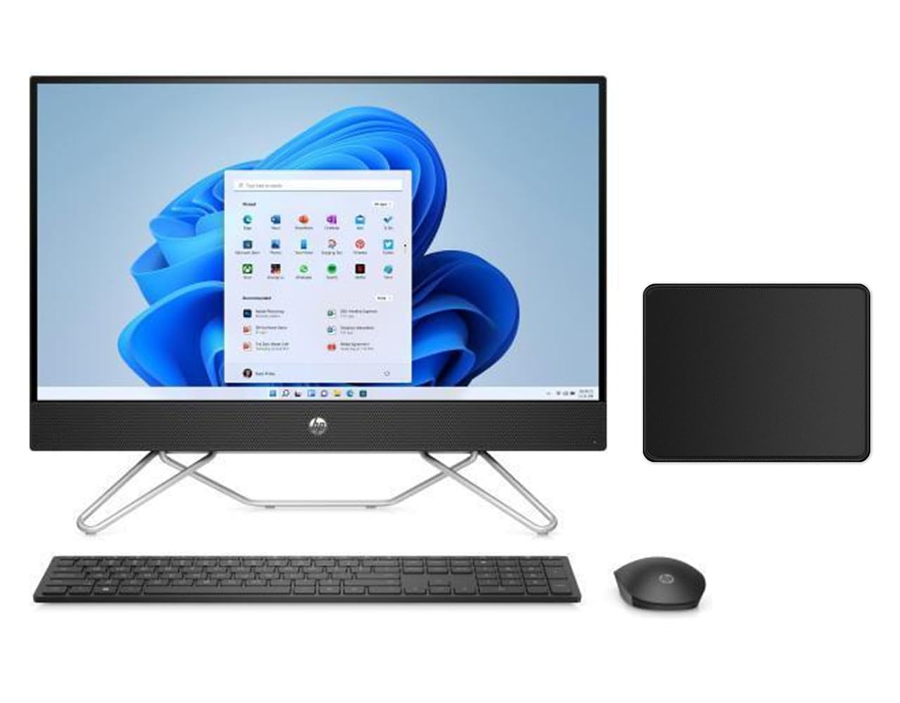 HP 23.8" FHD All-in-One Touchscreen Desktop | Intel Core i5-1235U Processor | 8GB RAM | 512GB SSD | Intel Iris Xe Graphics | Black | Windows 11 Home | Bundle with Mouse Pad