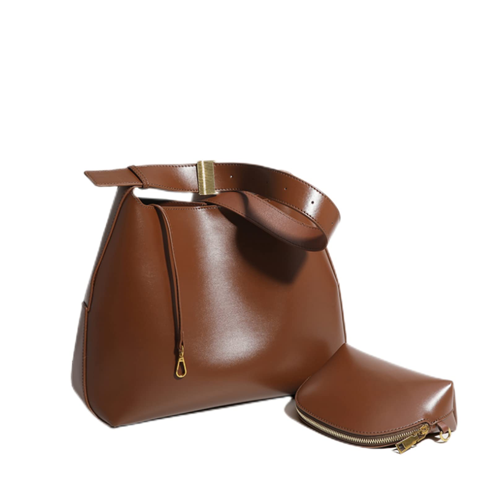 KKP Leather Bucket Tote Bag For Women Medium Hobo Shoulder Purse And Handbags