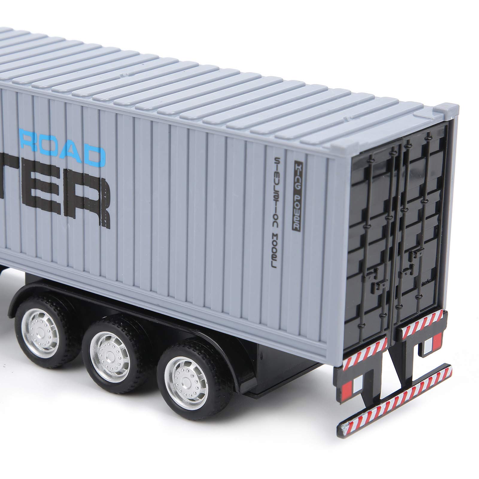 Keenso Alloy Simulation Container Car Model Children Kid Pull Back Car Toy with Sound Light((Black+Grey)) Animal Model Hand-me-Downs, Robots