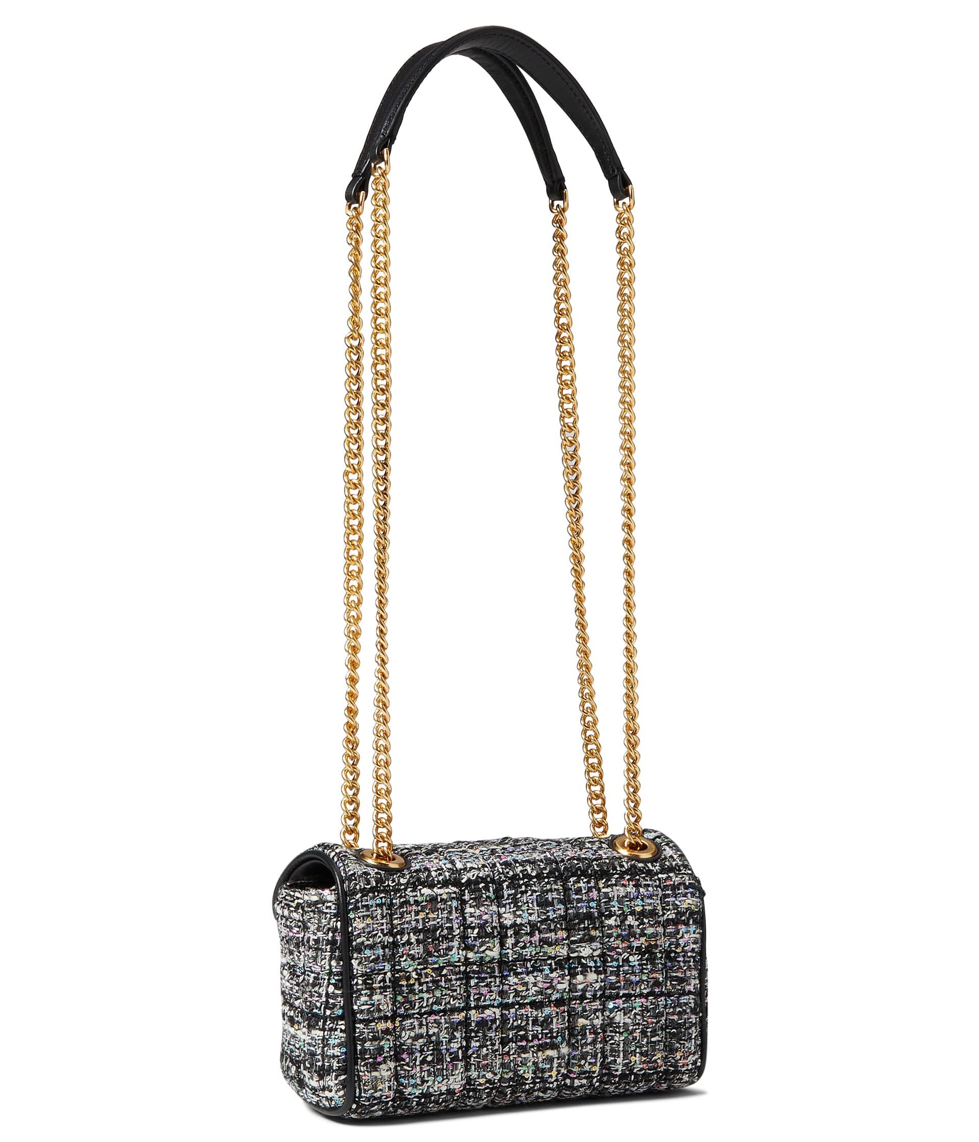 kate spade new york Evelyn Sequin Tweed Small Shoulder Crossbody Black Multi One Size