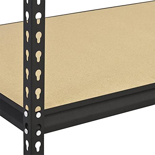 KARPHA 36" W x 18" D x 72" H 5-Tier Steel Frame, Black, 4000 lbs., for basements, workshops, garages, Businesses, or Anywhere Heavy-Duty Vertical Storage is Required