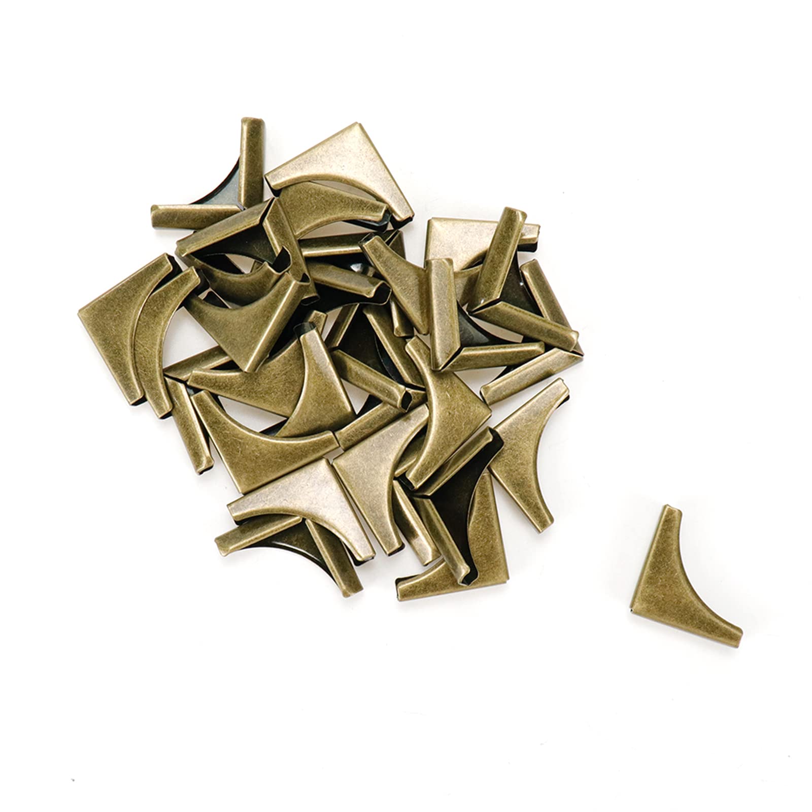 Mcredy Book Corners Corner Protector Decorative Edge Cover for Book Bronze Side Length 0.87"/22mm Set of 30