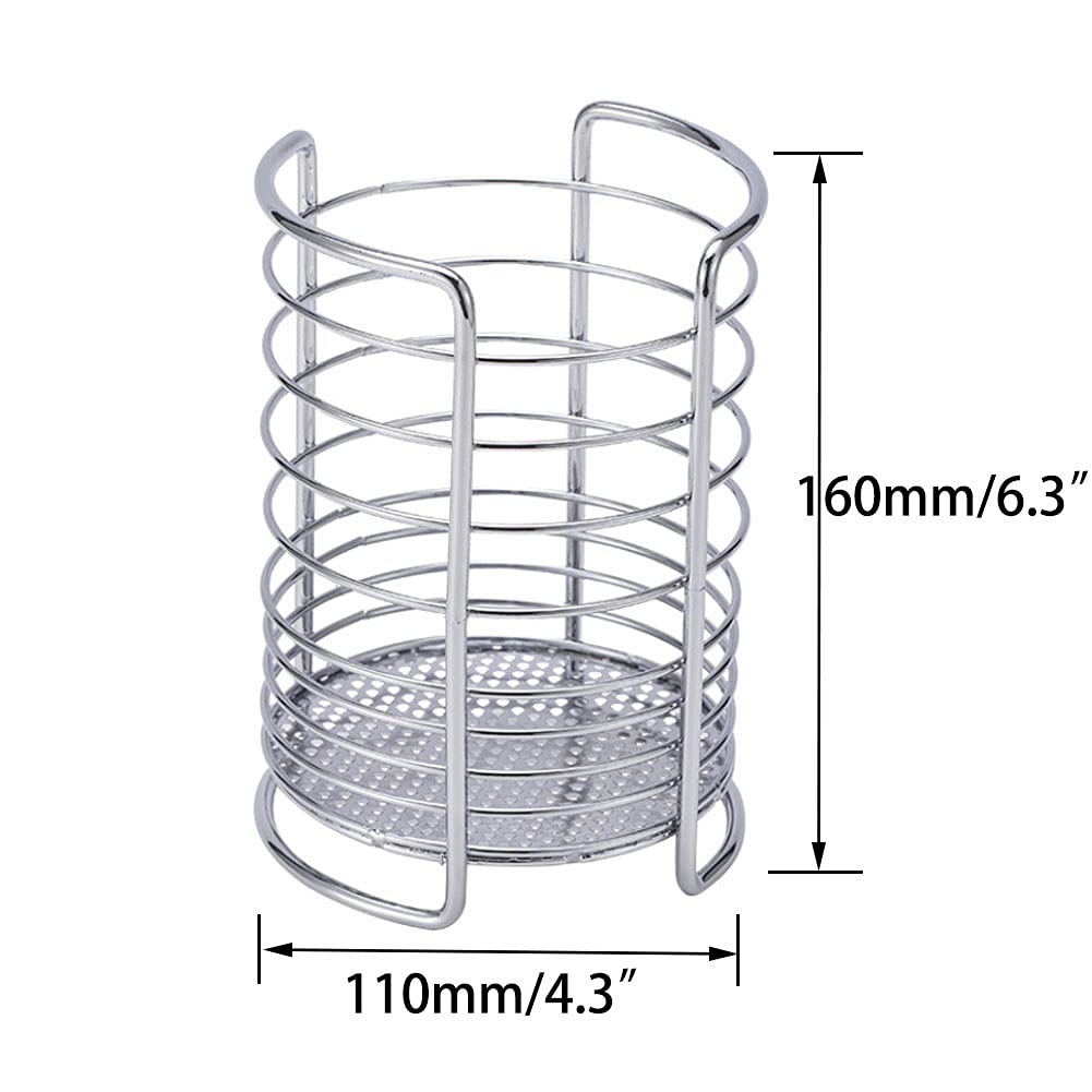 kaileyouxiangongsi Utensil Drying Rack/Chopsticks/Spoon/Fork/Knife Drainer Basket Flatware Storage Drainer (Silver)