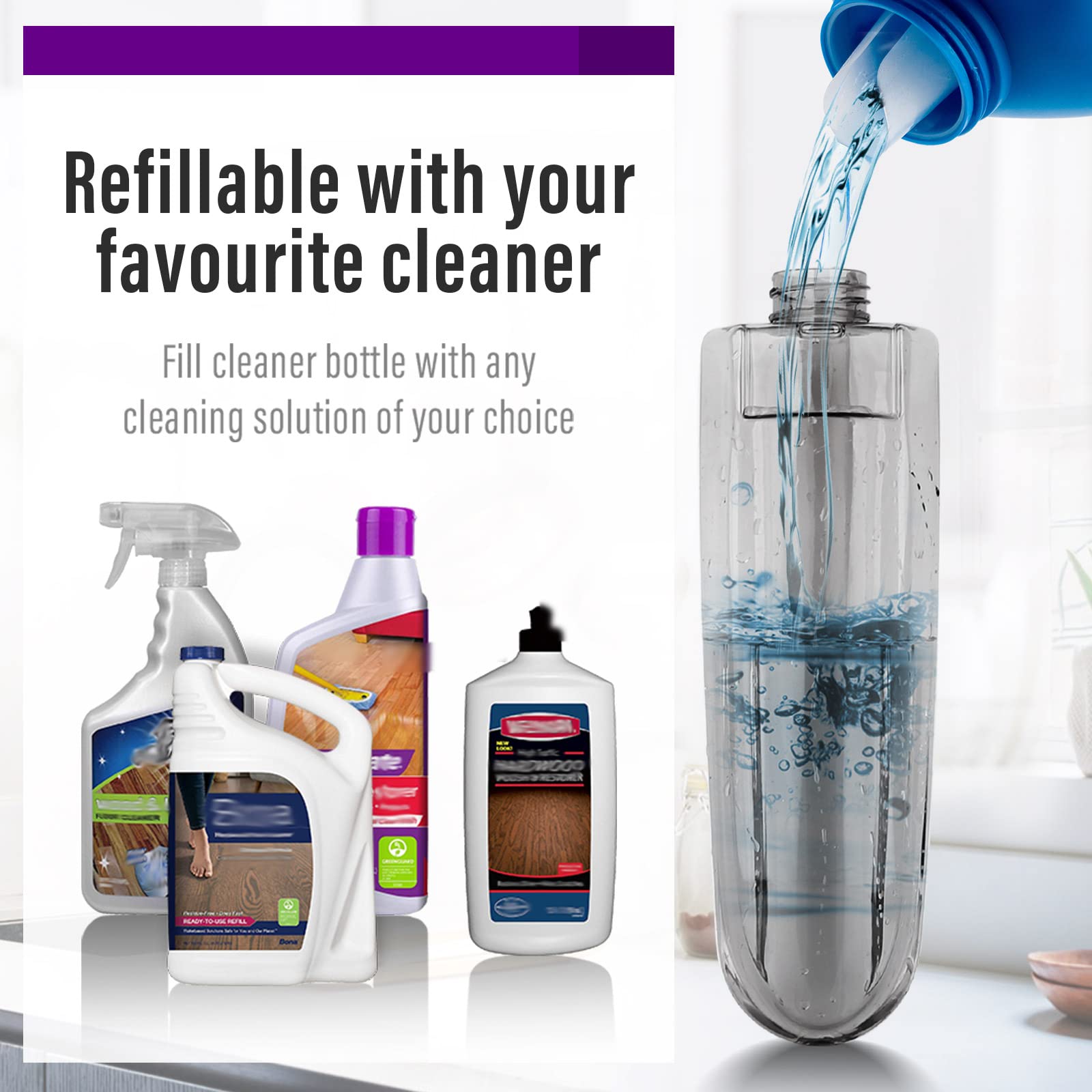 Mops for Floor Cleaning Wet Spray Mop with a Refillable 400 ML Spray Bottle and 3 Washable Microfiber Pads Home or Commercial Use Dry Wet Flat Mop for Hardwood Laminate Wood Ceramic