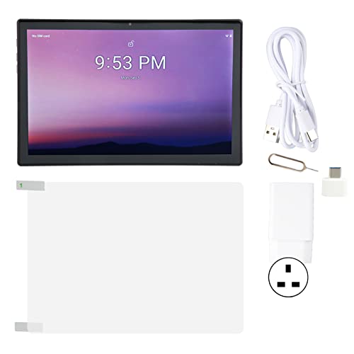 lennis 4G LTE Tablet, 10.1 Inch IPS 100‑240V 4GB 64GB Dual SIM Dual Standby 10.1 Inch Tablet Octa Core for Study (UK Plug)