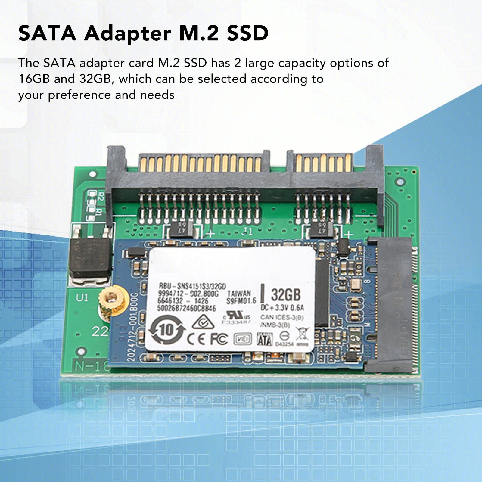 LBEC SSD M.2 to PCB SSD M.2 Compact Portable Adapter for Home Office 32GB