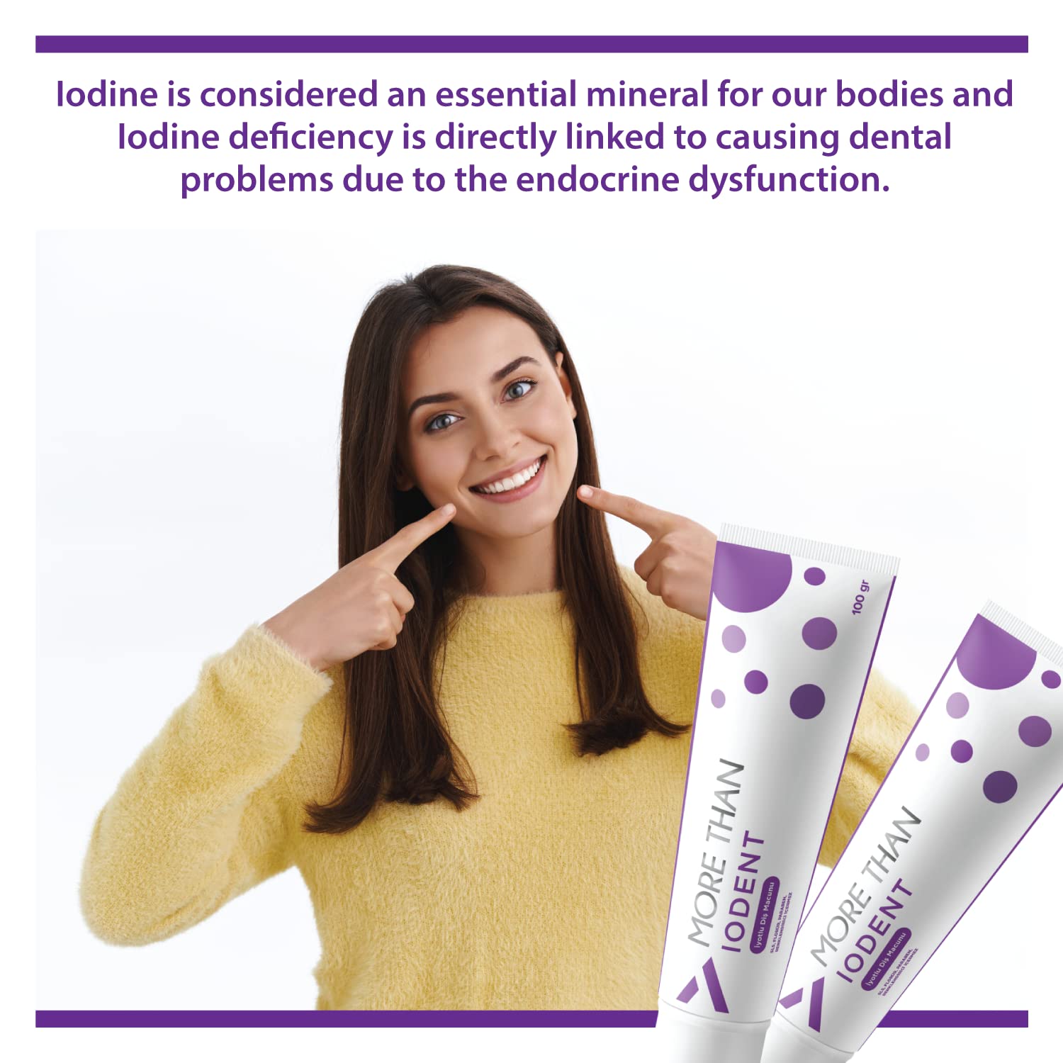 More Than Iodent Whitening and Fluoride Free Toothpaste for Sensitive Teeth and Gums, Tartar Control, and Cavity Protection - Natural and Minty Fresh