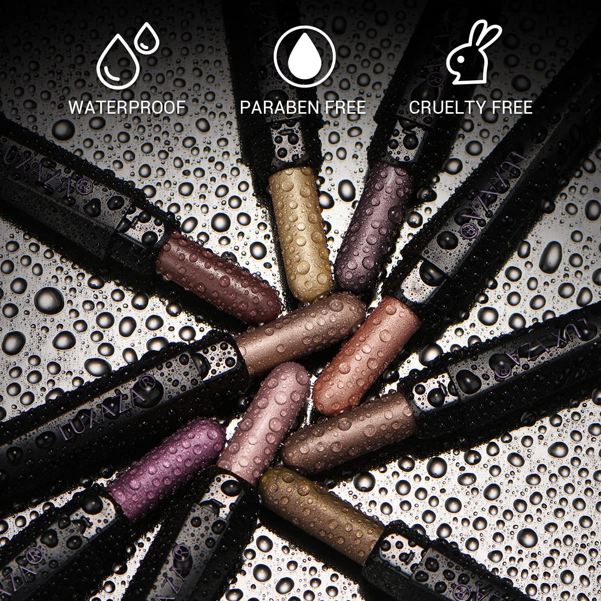 LUXAZA Eye Shadow Stick, Cream Single Makeup with Blending Brush, Eye Brightener Stick, Highlighter Stick, Eyeliner, Smooth Metallic #74 Cloud Pink Pearl