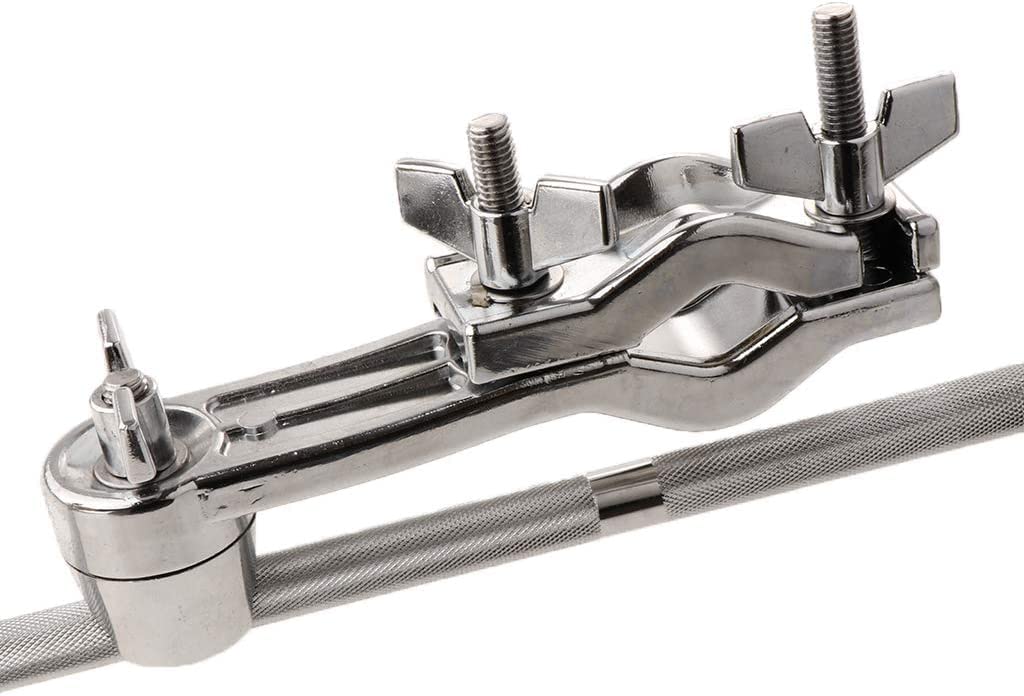 Jiayouy Drum Set Mounting Clamp Chrome Cymbal Boom Arm with Clamp Holder Bracket Percussion Instrument Accessories Silver