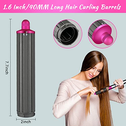 Long Curling Barrels Hair Curlers Rollers for Dyson for Airwrap HS05 HS01 Hair Dryer Attachment, 40MM/1.6 Inch Multifunction Hair Styler(Without Adapter)