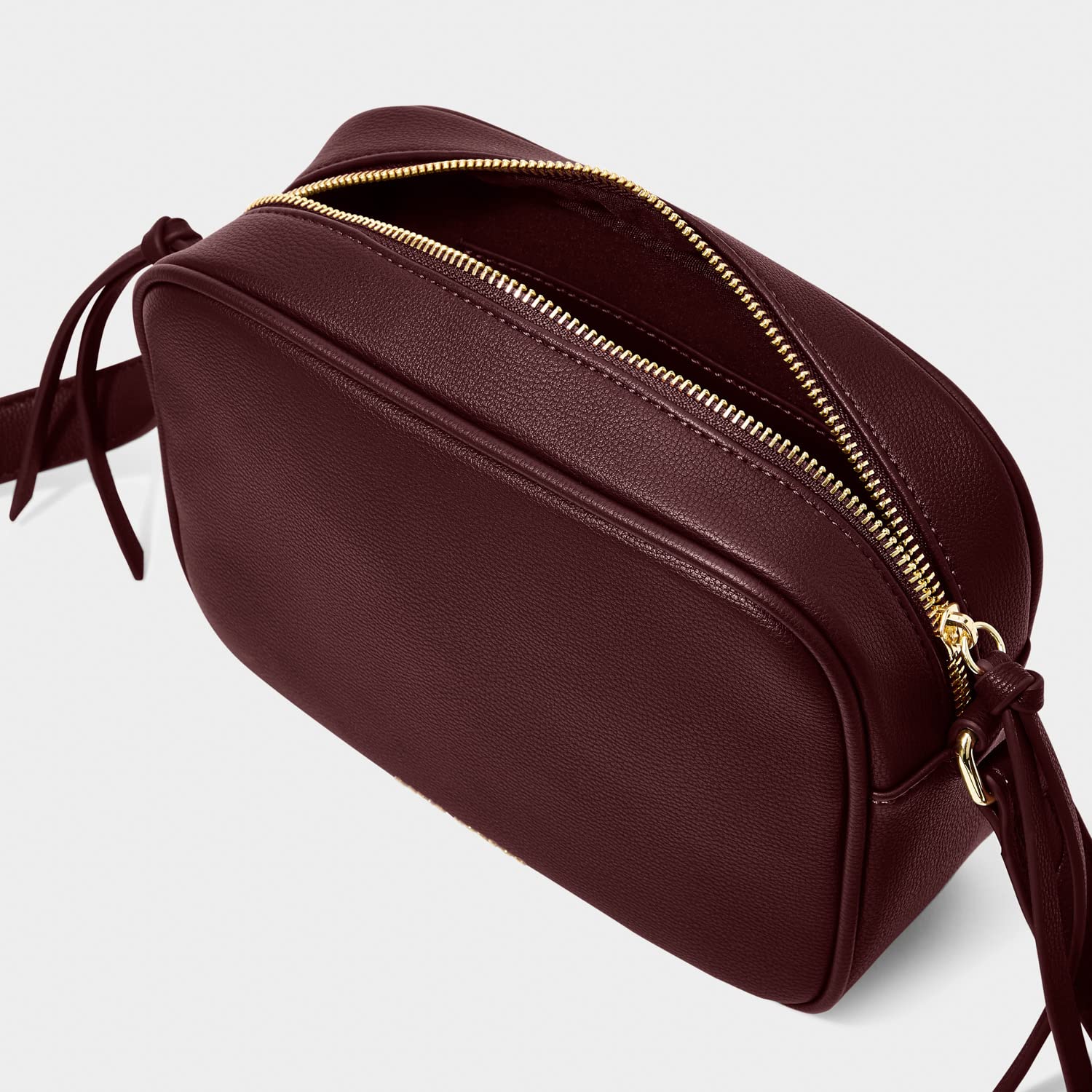 KATIE LOXTON Isla Womens Small Vegan Leather Adjustable Strap Convertible Crossbody Clutch Handbag Purse Plum