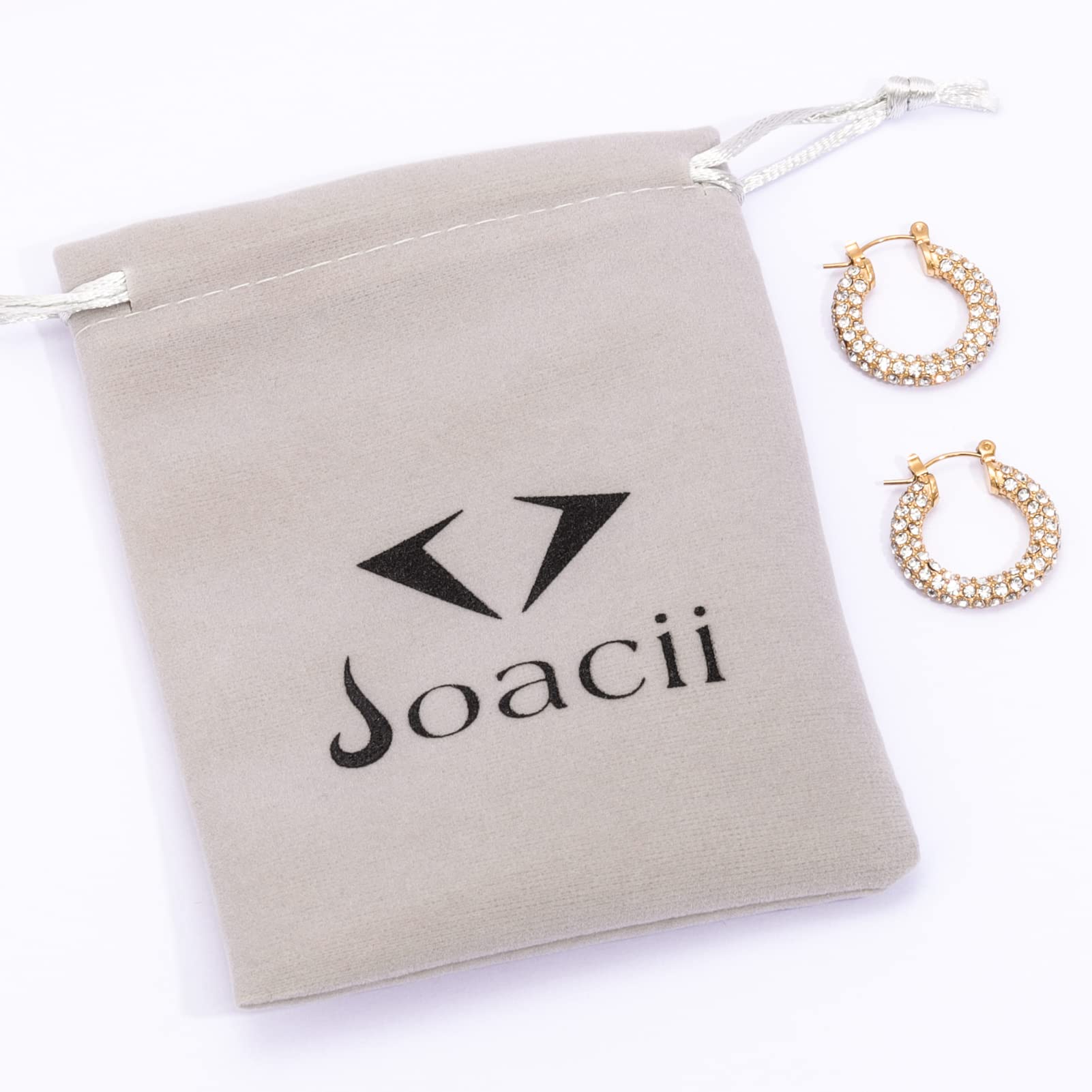 Joacii Gold Plated Cubic Zirconia Accent Hoop Earrings for Women Hypoallergenic Huggie Hoops