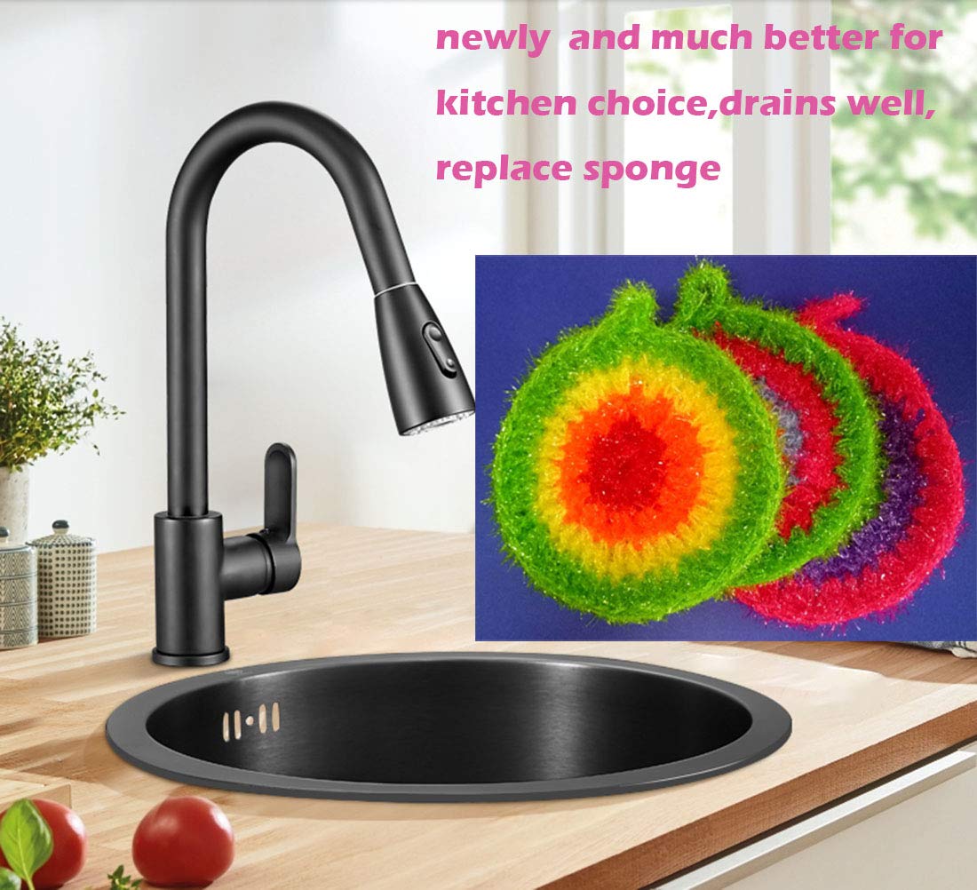 JC1927 Decorative Dish Scrubber Non Scratch Cleaning Pad Cute Dish Net Clothes for Kitchen Washing Dishes Cleaning Net 3 Pack