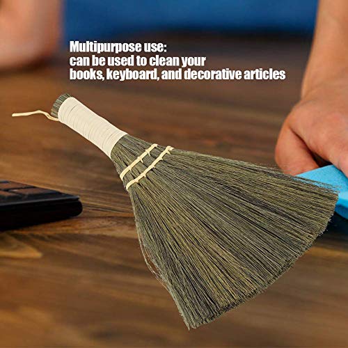 Mini Straw Broom, Straw Braided Small Broom Little Broom, Whisk Sweeping Hand Handle Broom, Soft Handmade Broom, Household Hand Brooms Supplies for Dustpan Indoor-Outdoor