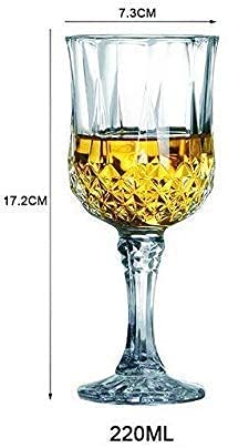 JNSM Wine Glasses/Crystal Clear Champagne Wine Glasses with Diamond Cuts for Any Occasion (220ml, Set of 2)