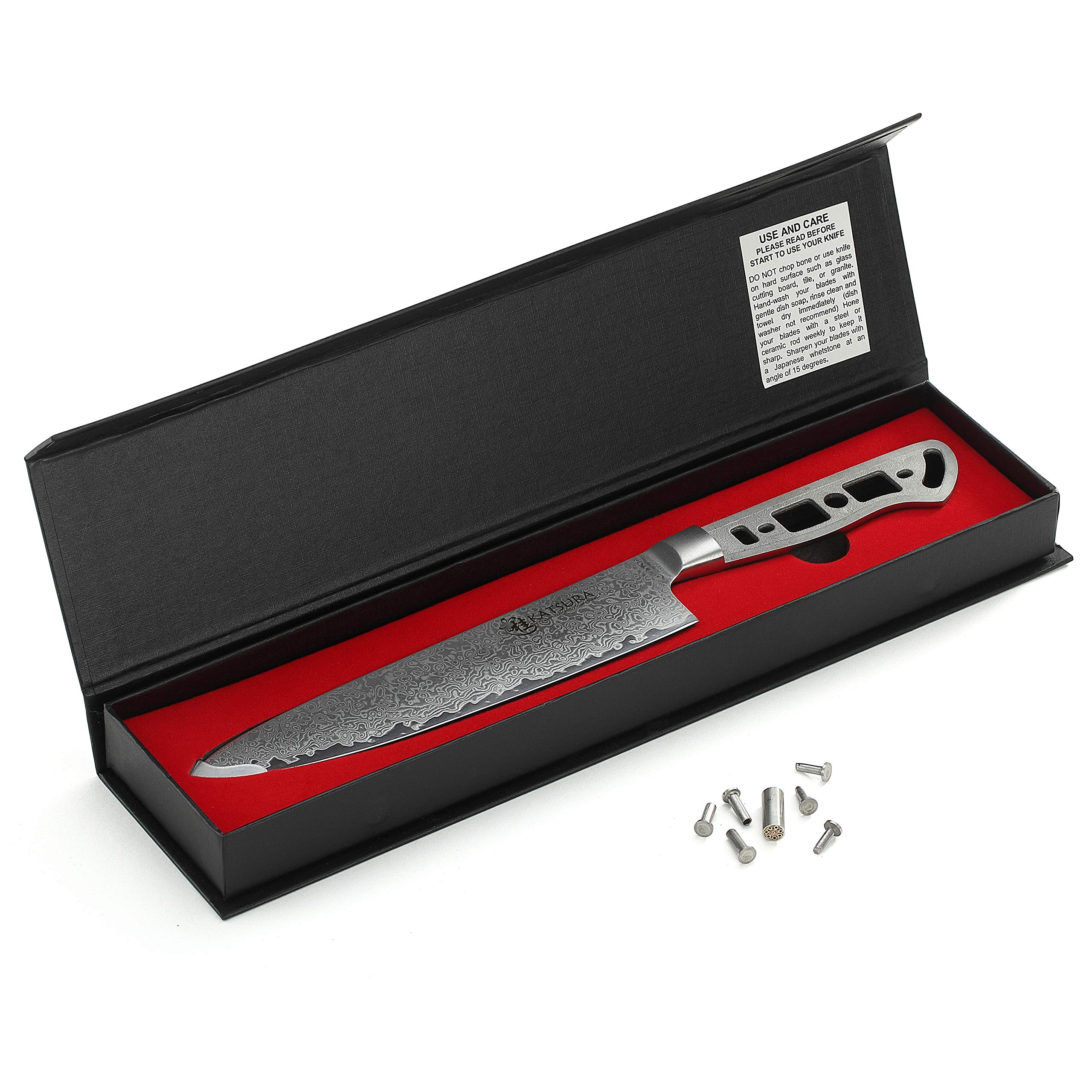 KATSURA Woodworking Project Kit β Gyuto Chef Knife Blank β 8 Inch β Japanese Premium AUS 10, 67 Layers Damascus Steel