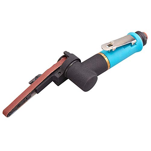 Minimprover Pneumatic Tool Air Belt Sander,1/4" Air Inlet,Air Belt Sander (3/8" x 13") with 12pc Belts (#40,#60,80#,120#),3/8" Air Belt Grinder For Aluminium, Iron, Steel And Etc. Metal Polishing