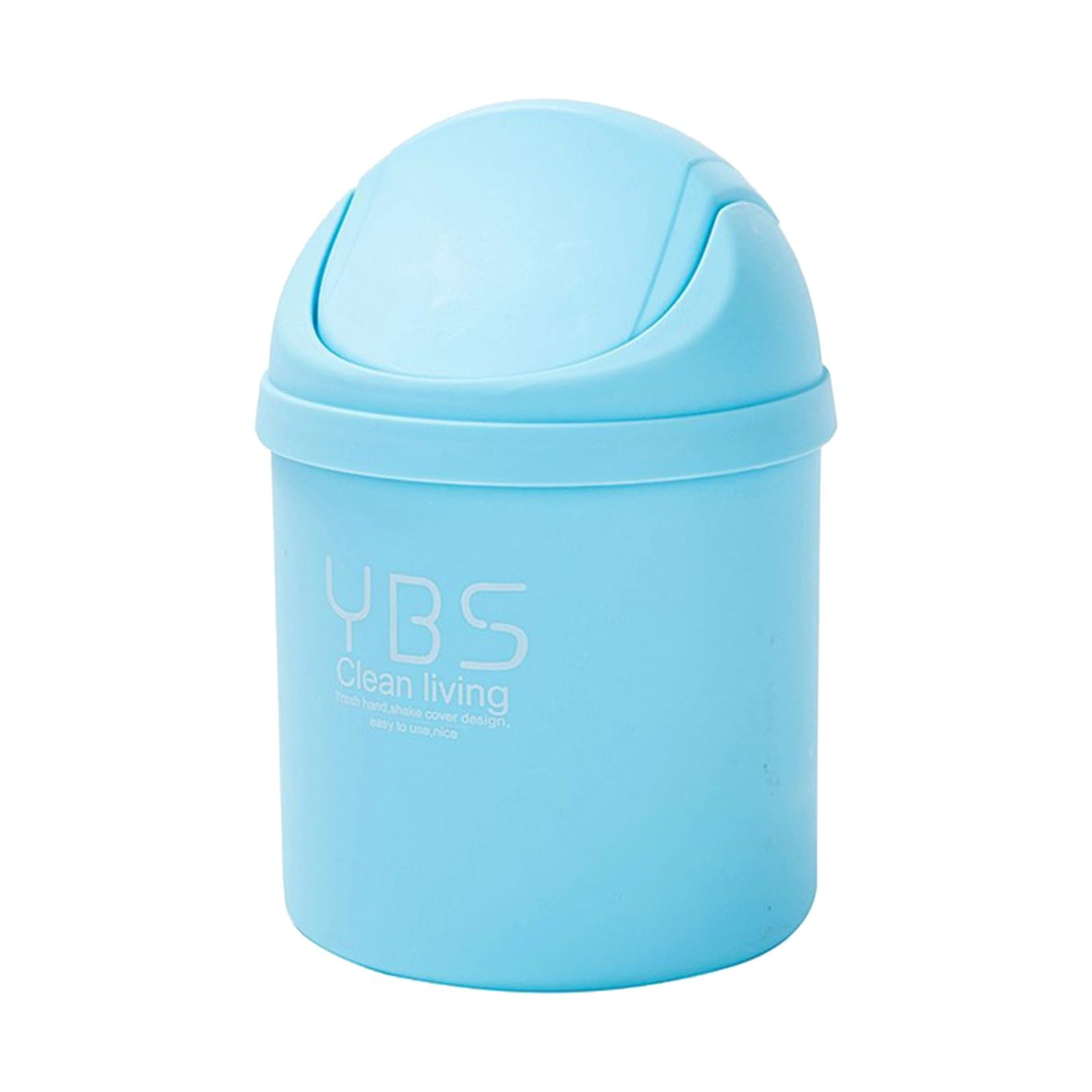 luezkyoig Desktop Mini Trash Can 0.5 Gallon Modern Plastic Round Mini Wastebasket Trash Can Waste Garbage Bin with Swing Lid for Home Office Kitchen Vanity Tabletop Bedroom Bathroom Dining Table