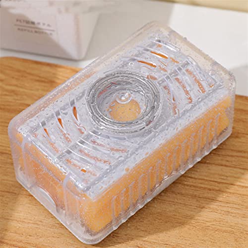 INKSKI Square Soap Travel Case Soap Box Hands Free Foaming Soap Dish Multifunctional Soap Dish Hands Free Foaming Draining Household Storage Box Cleaning Tool (Color : Gray)