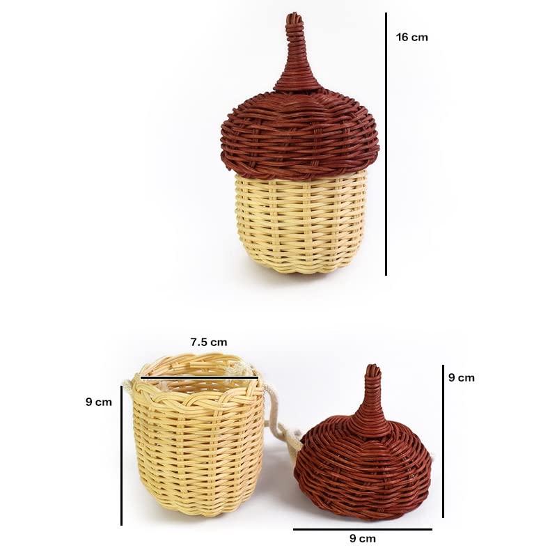 LIUZH Crossbody Woven Messenger Bag Crossbody Rattan Basket Handbag Basket Storage Baskets Handmade Children's