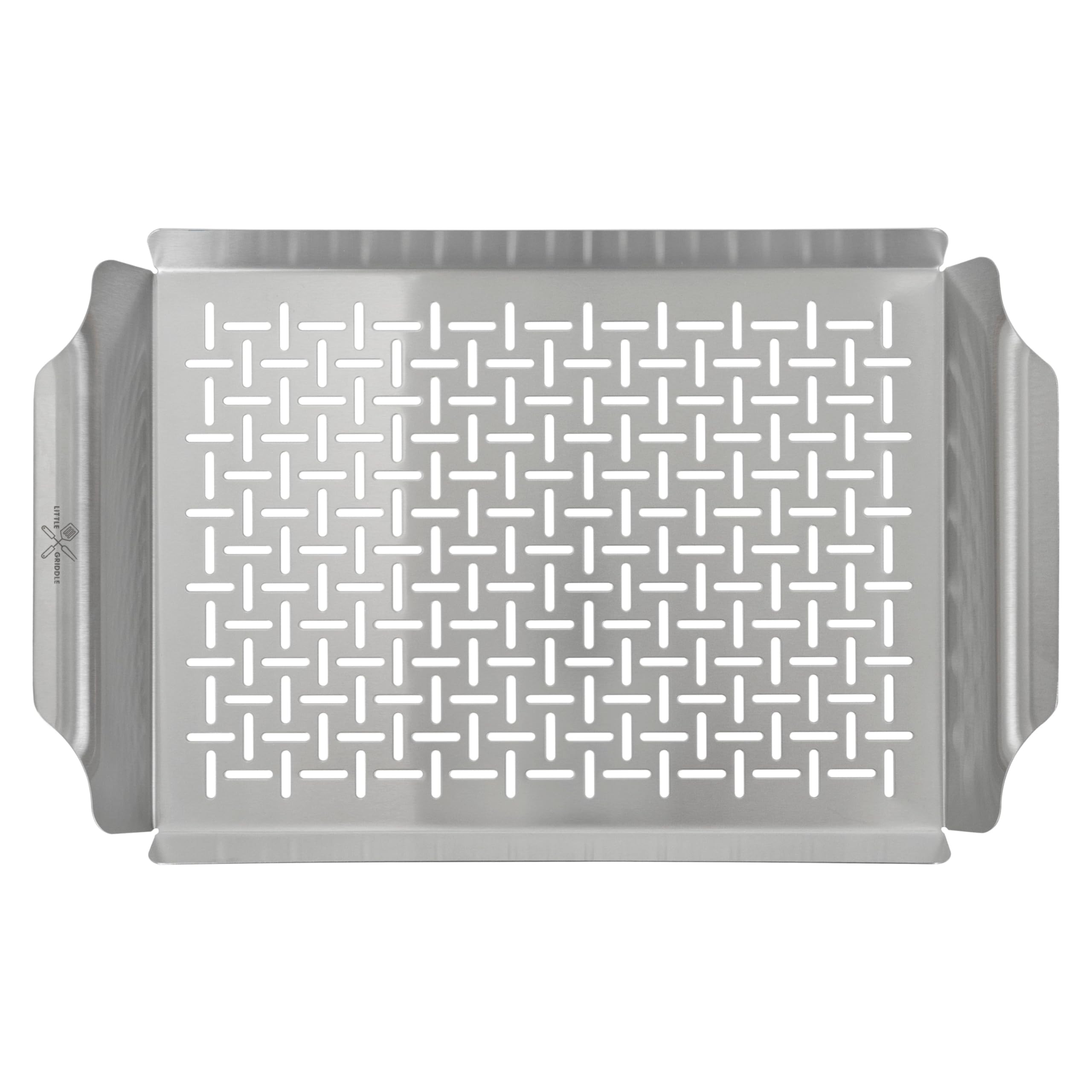 Little Griddle - Large Pro Grill Pan, High sidewalls with built-in handles, Stainless Steel Material, Big Food Capacity and Vented Design - Durable and Easy to Clean