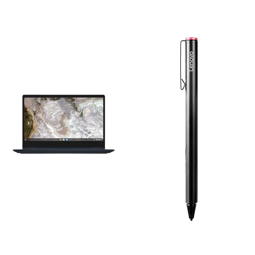 Lenovo Flex 5i 13 Chromebook 2-in-1 Laptop, Intel Core i3-1115G4, 8GB RAM, 64GB Storage, 13.3" FHD Touchscreen Display, Abyss Blue & Active Capacity Pens for Touchscreen Laptop - Black