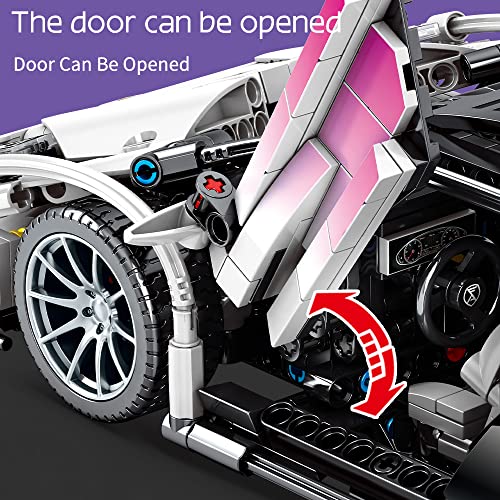 Mesiondy Building Blocks Toys Adults Kits, 1:14 MOC Building Set Sports Raceing Car Model for Boys Age 12-16 8-14,(1337 Pieces)