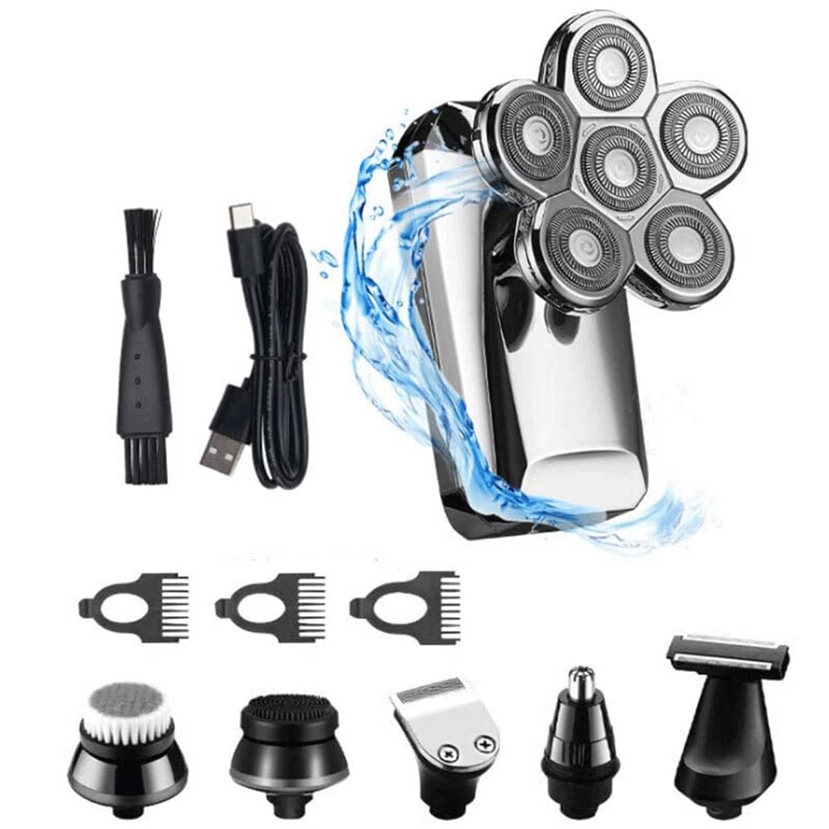 LXosff 5-in-1 New Multifunctional Men's Electric Razor for Bald Men,Head Shaver for Men, Ergonomic Design, Cordless and Rechargeable.