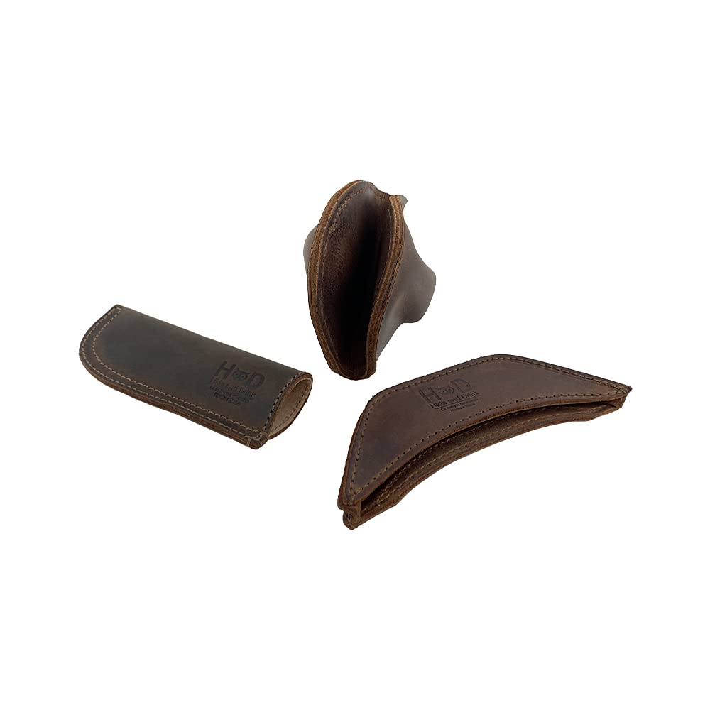 Hide & Drink, Rustic Leather Hot Handle Holders (Set of 3) Panhandle, Side Kick, Assist Grip for Cast Iron Skillets & Pans, Double Layered, Handmade Includes 101 Year Warranty :: Bourbon Brown