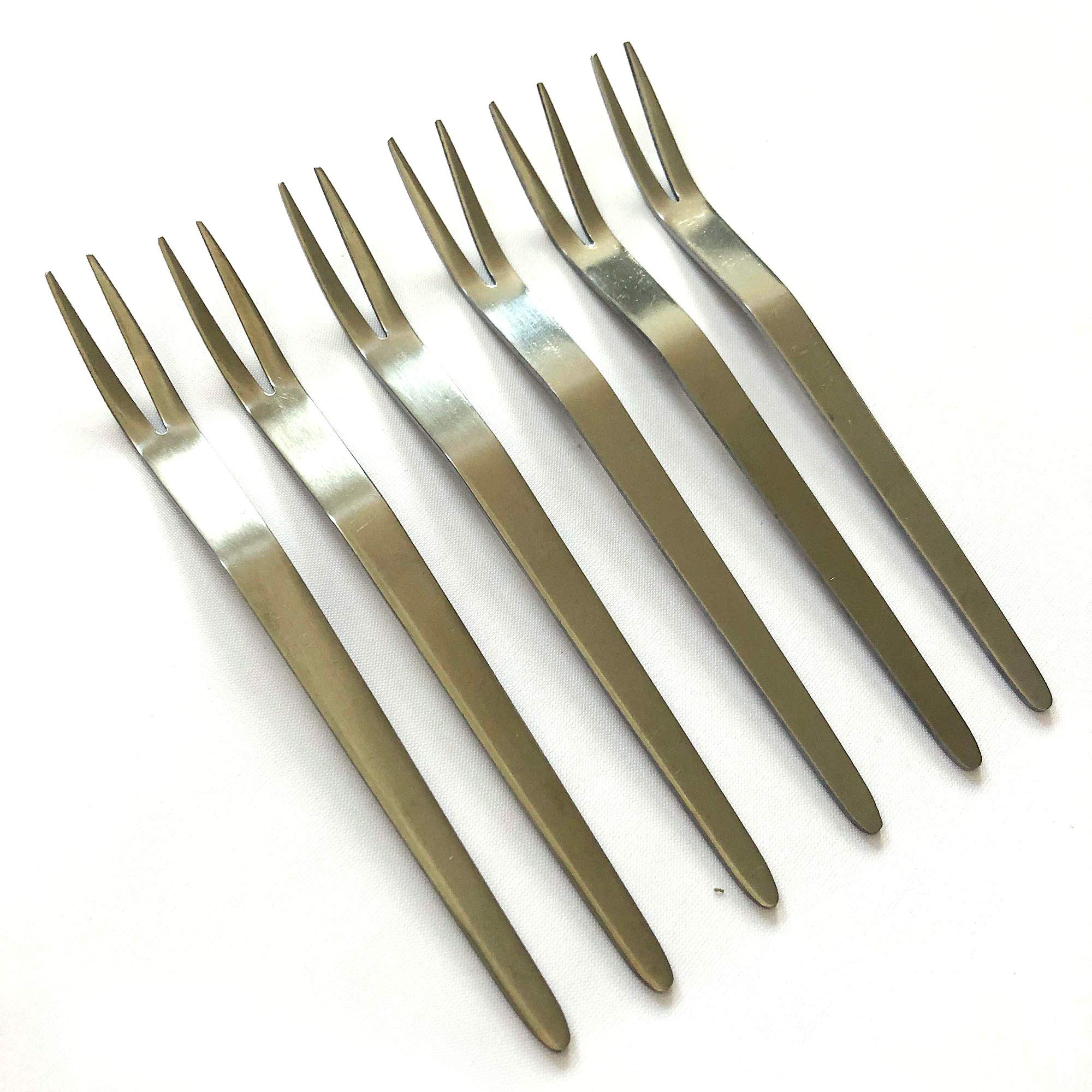 Jean-Patrique Stainless Steel Cocktail and Appetiser Forks 6 Peice Set | Tableware Cutlery Mini Cakes Olives Seafood Forks