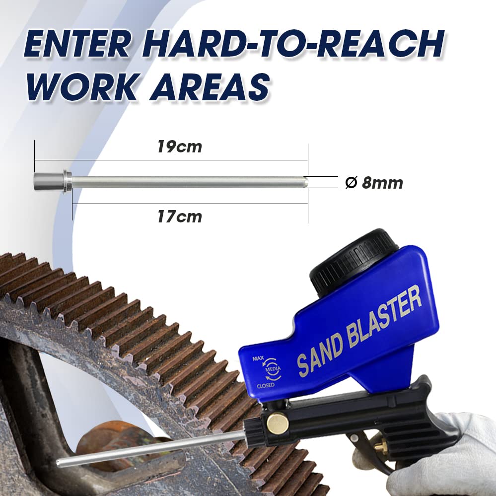 Le Lematec Sandblaster Long Nozzle Attachment, Sandblasting Nozzle Tip for Portable Sandblaster, Sandblasting Accessory for Spot Blasting