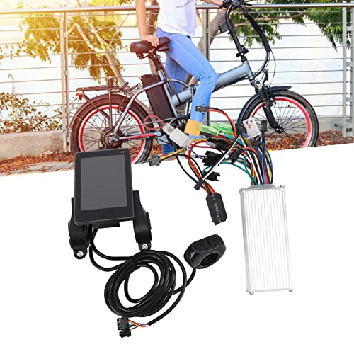 Jopwkuin Electric Bike Controller Panel Kit, Overload Protection ABS Aluminum Alloy LCD Display Electric Scooter Controller Kit 500W 48V 60V for Replacement