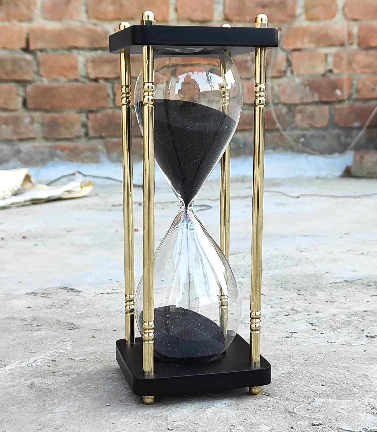 Karv Instruments Solid Brass Bars Decorative 15 Minutes Hourglass