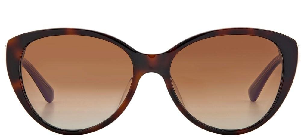 Kate Spade New York Women's Visalia/G/S Polarized Cat Eye Sunglasses, Havana, 55mm, 16mm