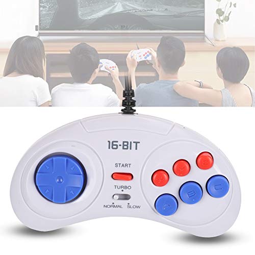 Jopwkuin Game Controller, Comfortable Reliable Handheld Gamepad Good Hand Feeling Ergonomic for Sega