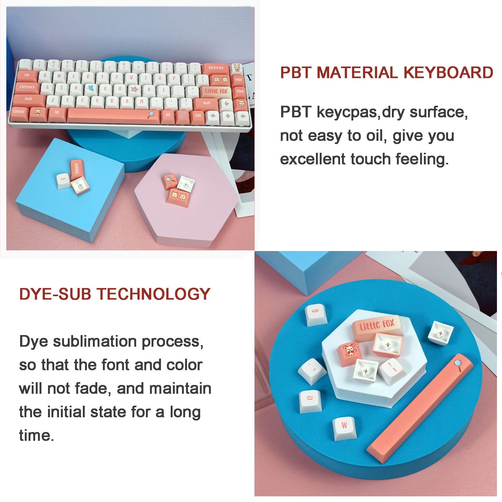 Keycaps 130 Keys Custom Keycap PBT Dye Sublimation Keycaps XDA Profile Keycaps DIY Mechanical Keyboard Keycap Sets with Key Puller for 61/68/84/98/108 MX Switch US Layout Mechanical Gaming Keyboard